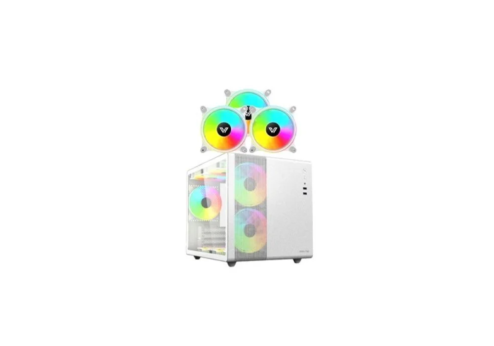 VALUE-TOP V300W GAMING WHITE CASING WHITE 3PCS FAN price in bd