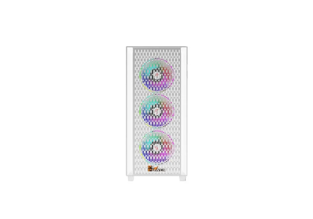 PC POWER FLOW WHITE MESH DESKTOP GAMING CASING WITH 350WATT PSU