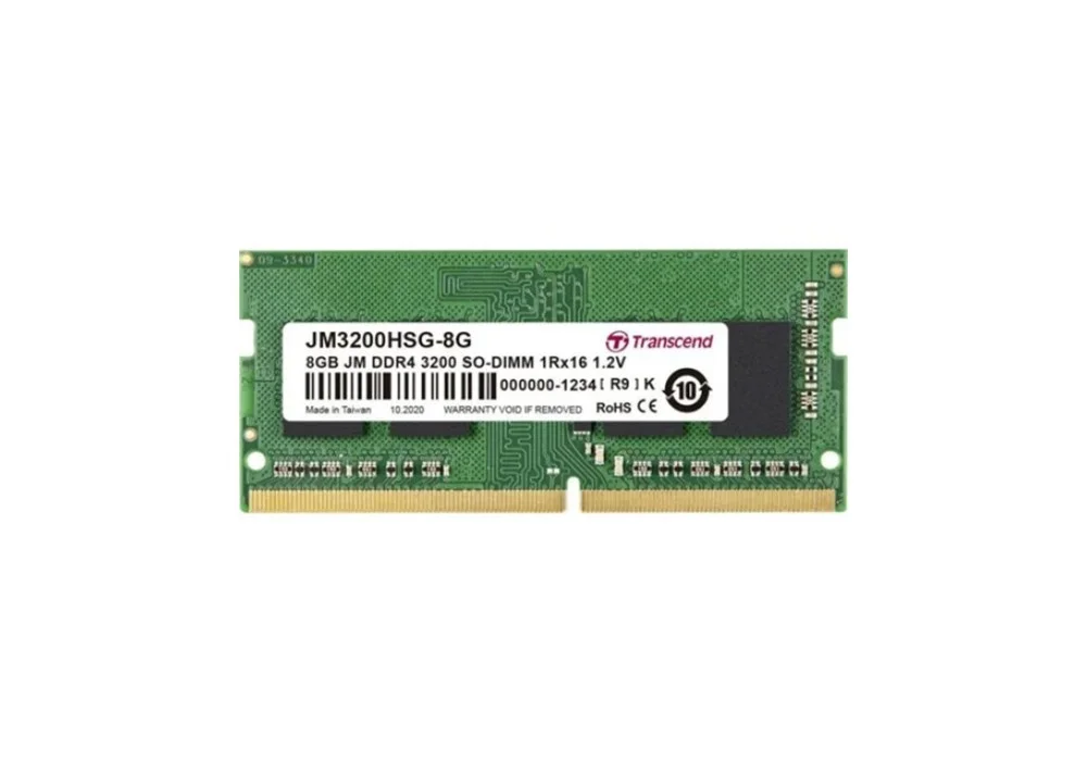 Transcend 8GB JM DDR4 3200Mhz SO-DIMM 1Rx16 1Gx8 CL22 1.2V Laptop RAM ...