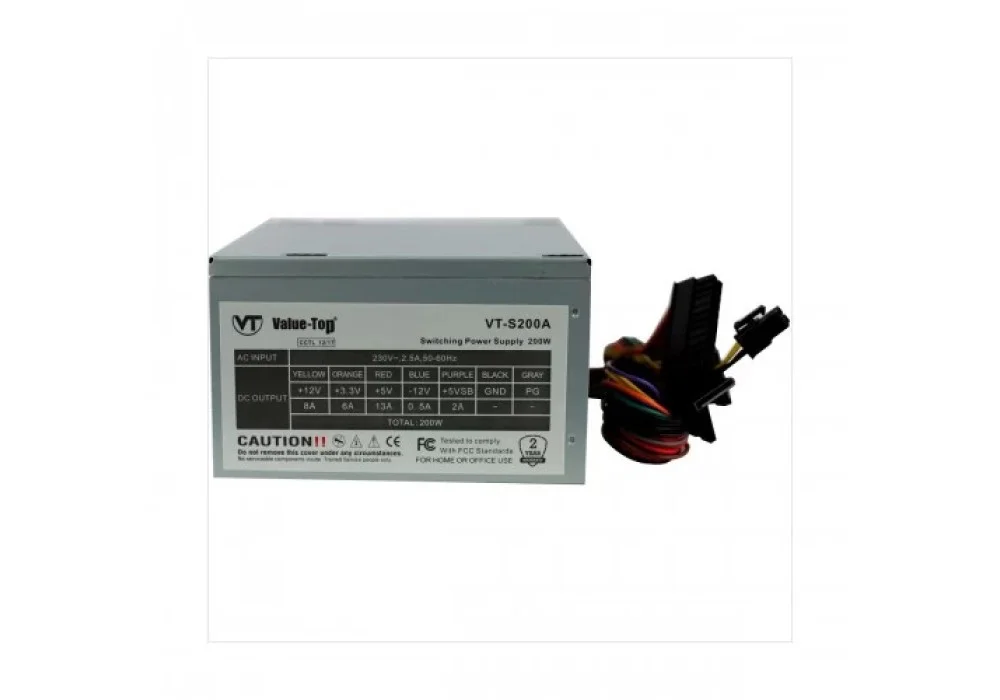 Value Top VT-S200A 200W ATX Power Supply Price in BD | OnixBD